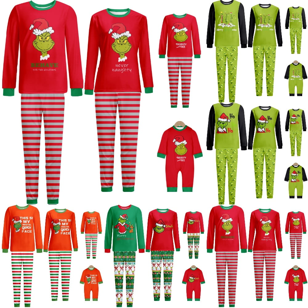 Christmas Grinch Christmas Pajamas Christmas Grinch Sleepwear For