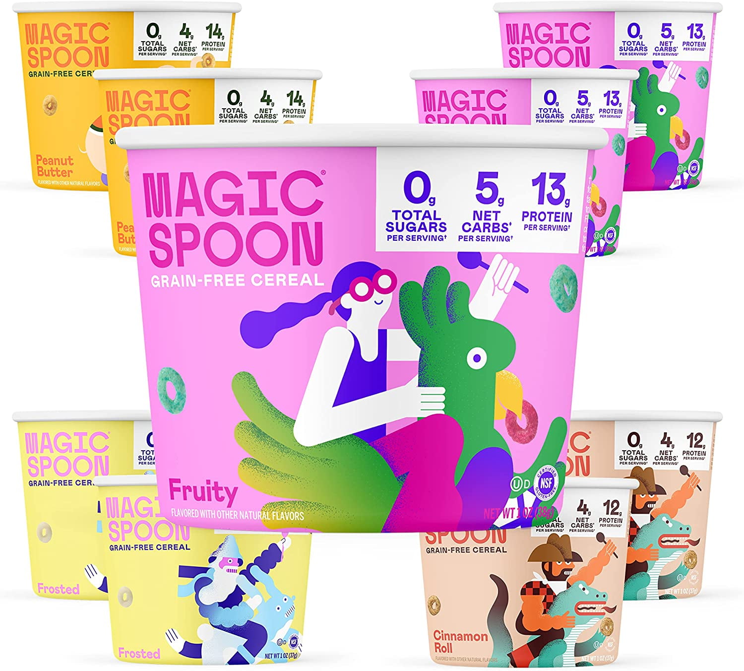 Magic Spoon Cereal, Variety 8-Pack Single Serve Cups - Keto, Gluten ...