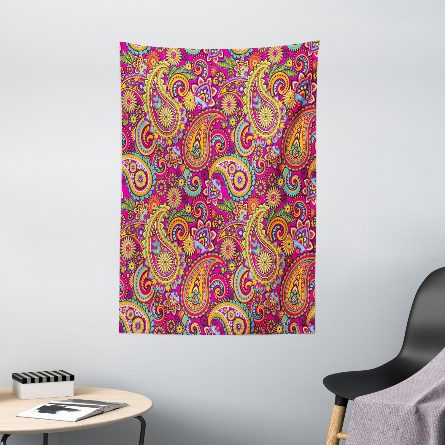 Paisley Decor Wall Hanging Tapestry, Fancy Authentic Paisley Patterns ...