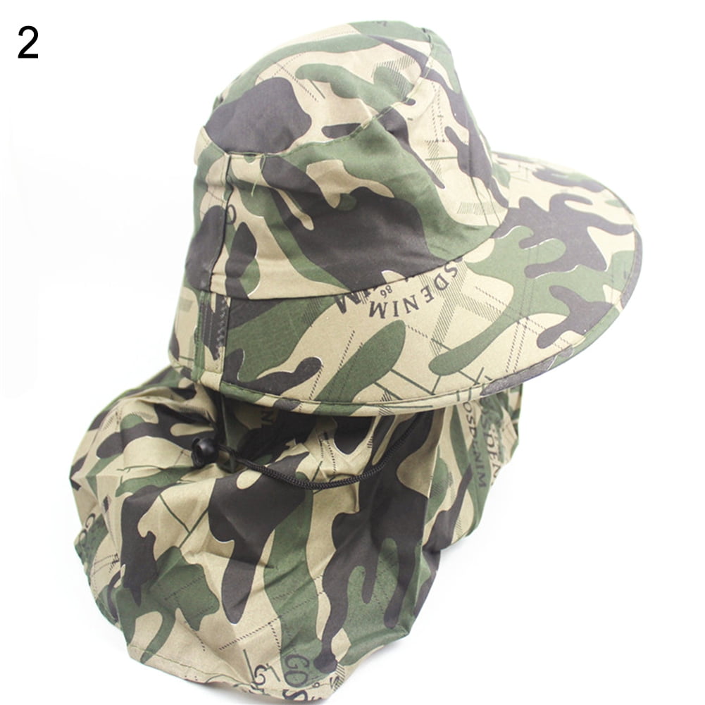Outdoor Sun Hat with Neck Face Flap Fishing Hat UPF 50+ UV Sun ...