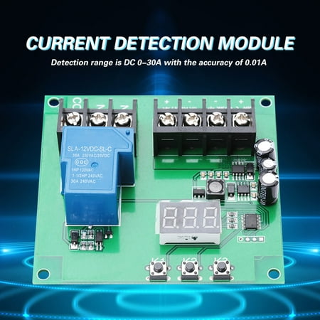 Current Detection Relay Module, Multifunction LED Display DC Current Detection Relay Module For ...
