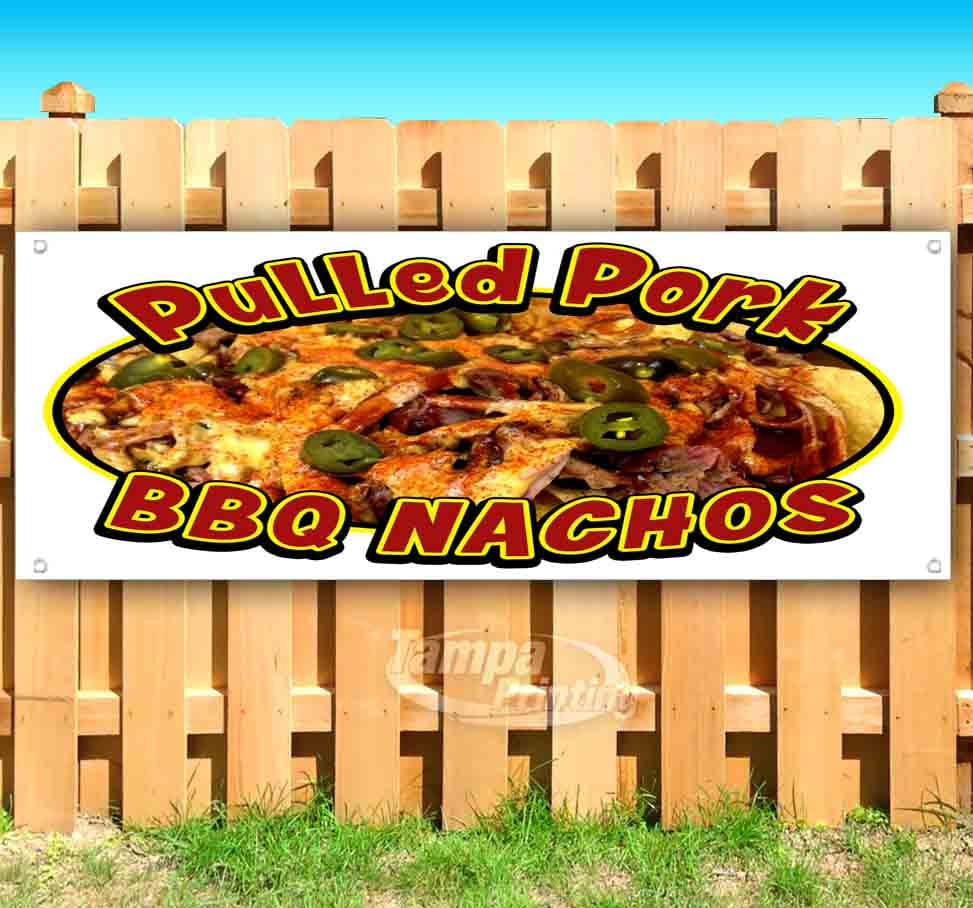 Pulled Pork Bbq Nachos 13 oz Vinyl Banner With Metal Grommets - Walmart.com