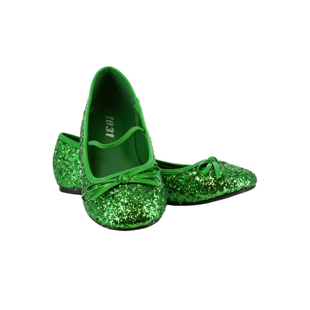 ELLIE SHOES - Girls Green Glitter Ballet Flats - Walmart.com - Walmart.com