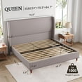 Jocisland Upholstered Bed Frame Queen Size 51.2" High Linen Platform ...