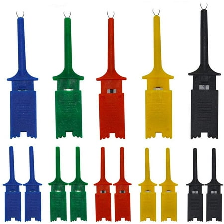 SICED 15pcs Multimeter Hook Clip, Red×3 Blue×3 Black×3 Yellow×3×Green×3 ...