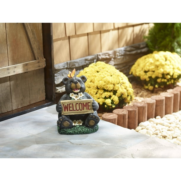 Solar Welcome Bear with Butterfly - Walmart.com