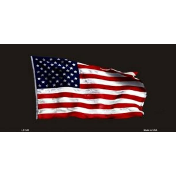 American Waving Flag (Black) License Plate - Walmart.com