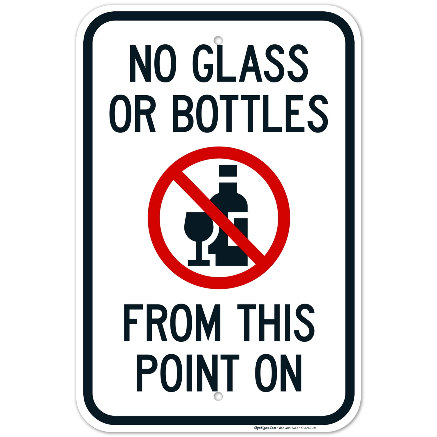 No Glass Or Bottles Sign, Pool Sign, - Walmart.com