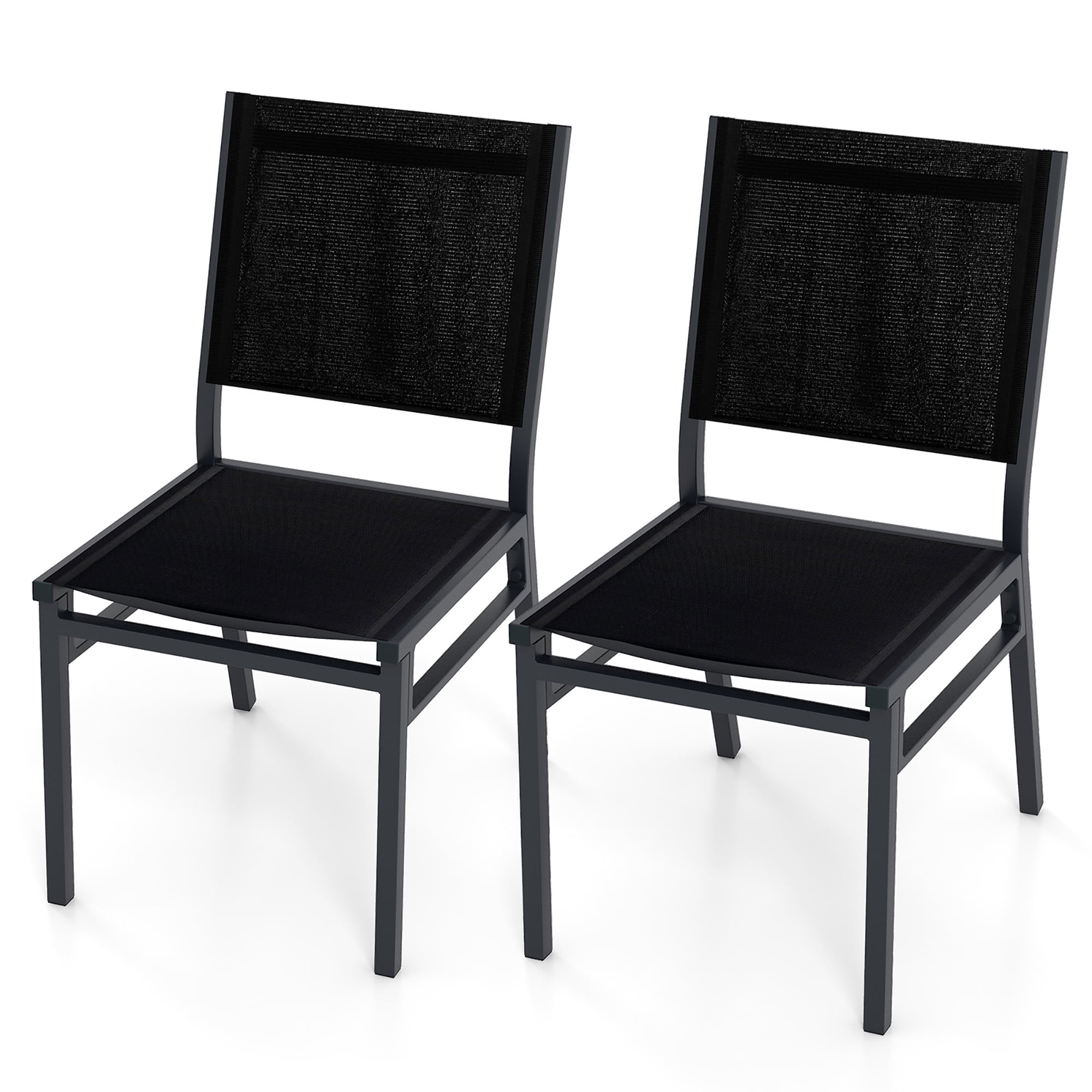Click here for Gymax 2pcs Outdoor Dining Chairs W/ Breathable Sea... prices
