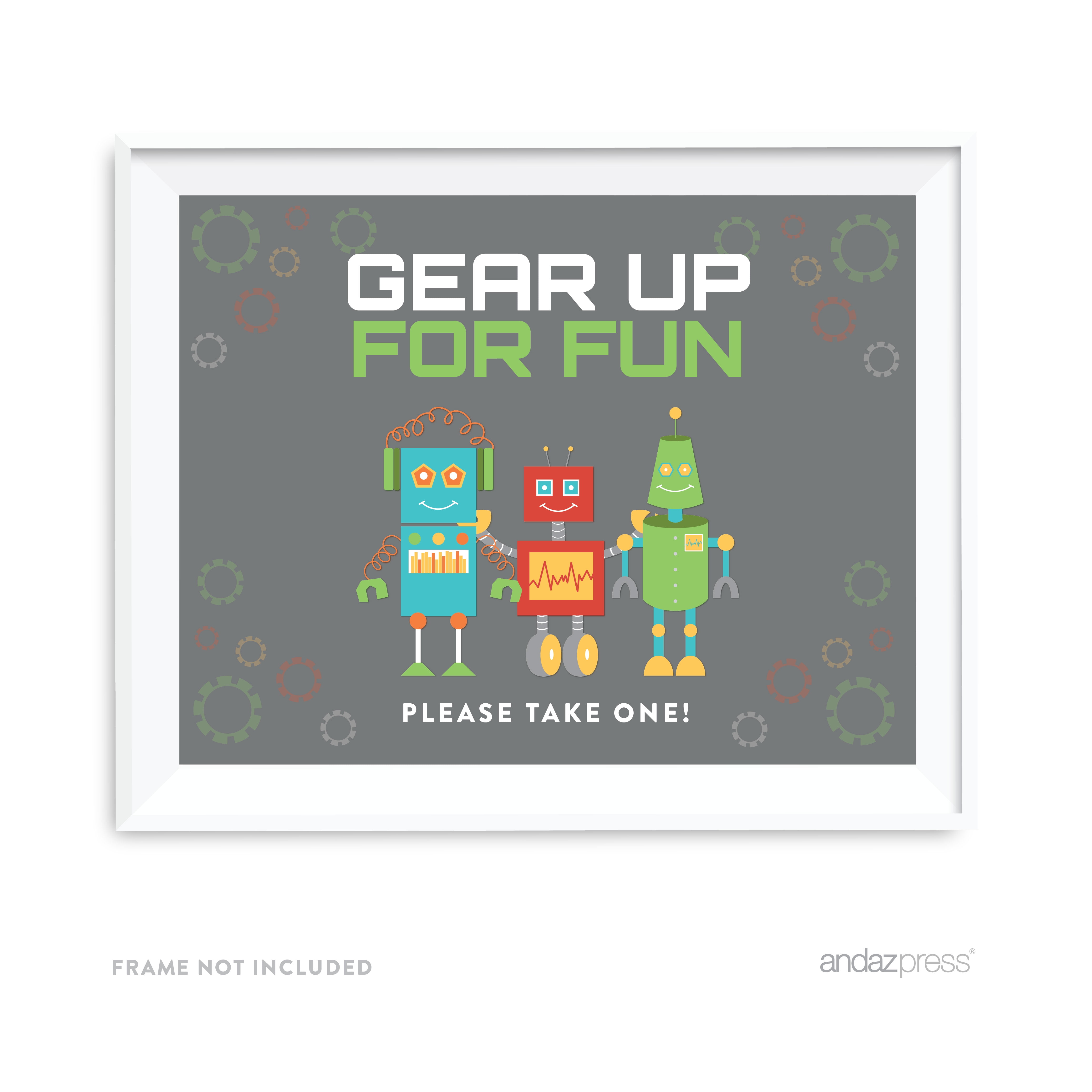 Gear Up For Fun Robot Birthday Party Signs - Walmart.com