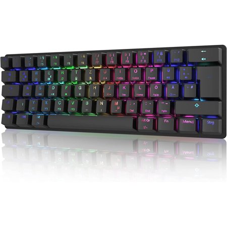STOGA German Layout 60% Gaming Keyboard, RGB Mechanical Keyboard, Small ...