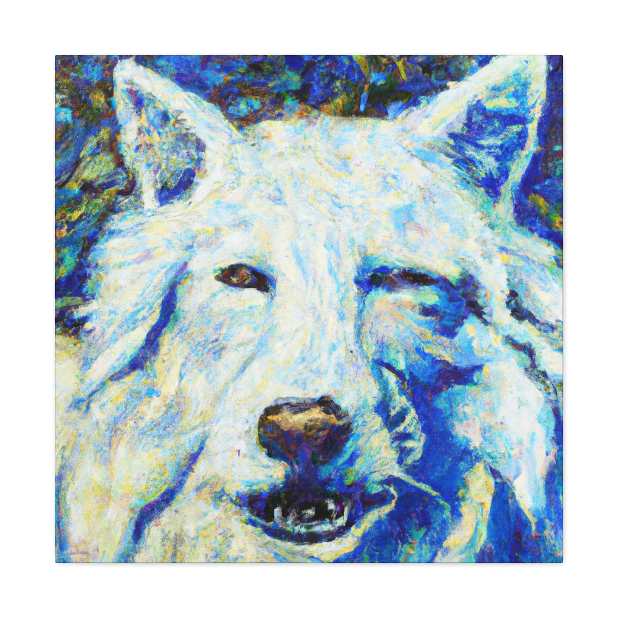 Arctic Wolf Pointillism - Canvas - Walmart.com
