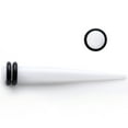 Body Candy 4G 2Pc Unisex Ear Expanders White Acrylic Straight Taper Ear ...