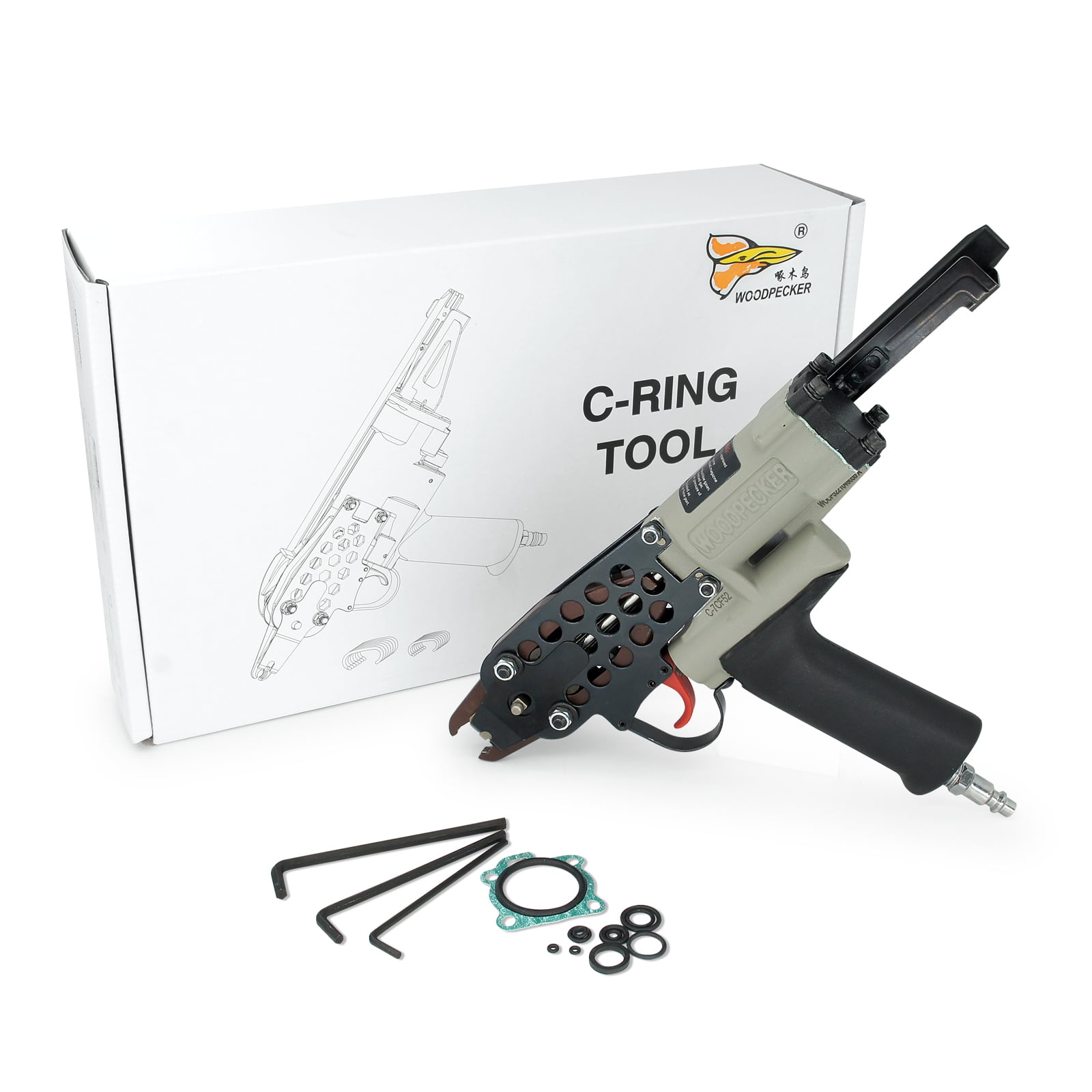 WOODPECKER C-7CF52 15 Gauge Pneumatic Hog Ring Gun, Ⅱ Generation 3/4 ...