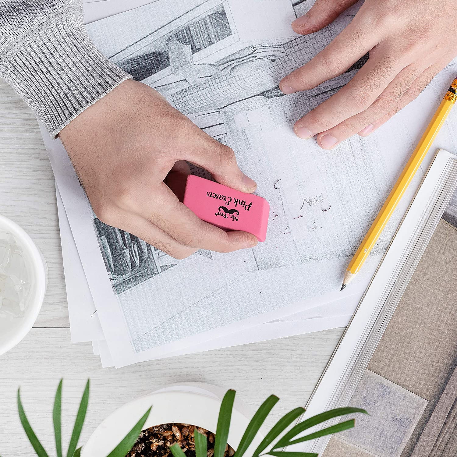 Mr. Pen- Erasers, Pink Erasers, Pack of 12, Pink Nepal | Ubuy