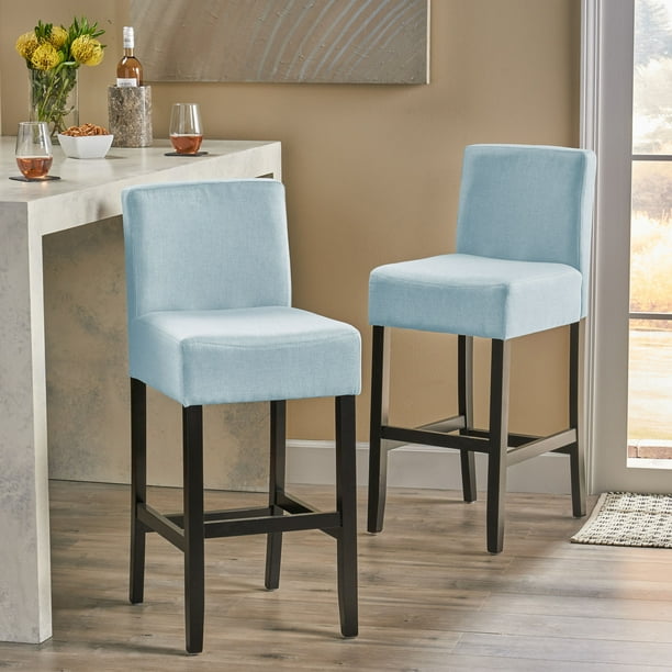 Lenando Fabric Barstool, Set of 2, Light Blue - Walmart.com