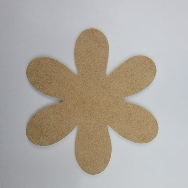 6" Flower Power, Unfinished MDF Art Shape by Wooden Craft Cutouts, 1-8 ...