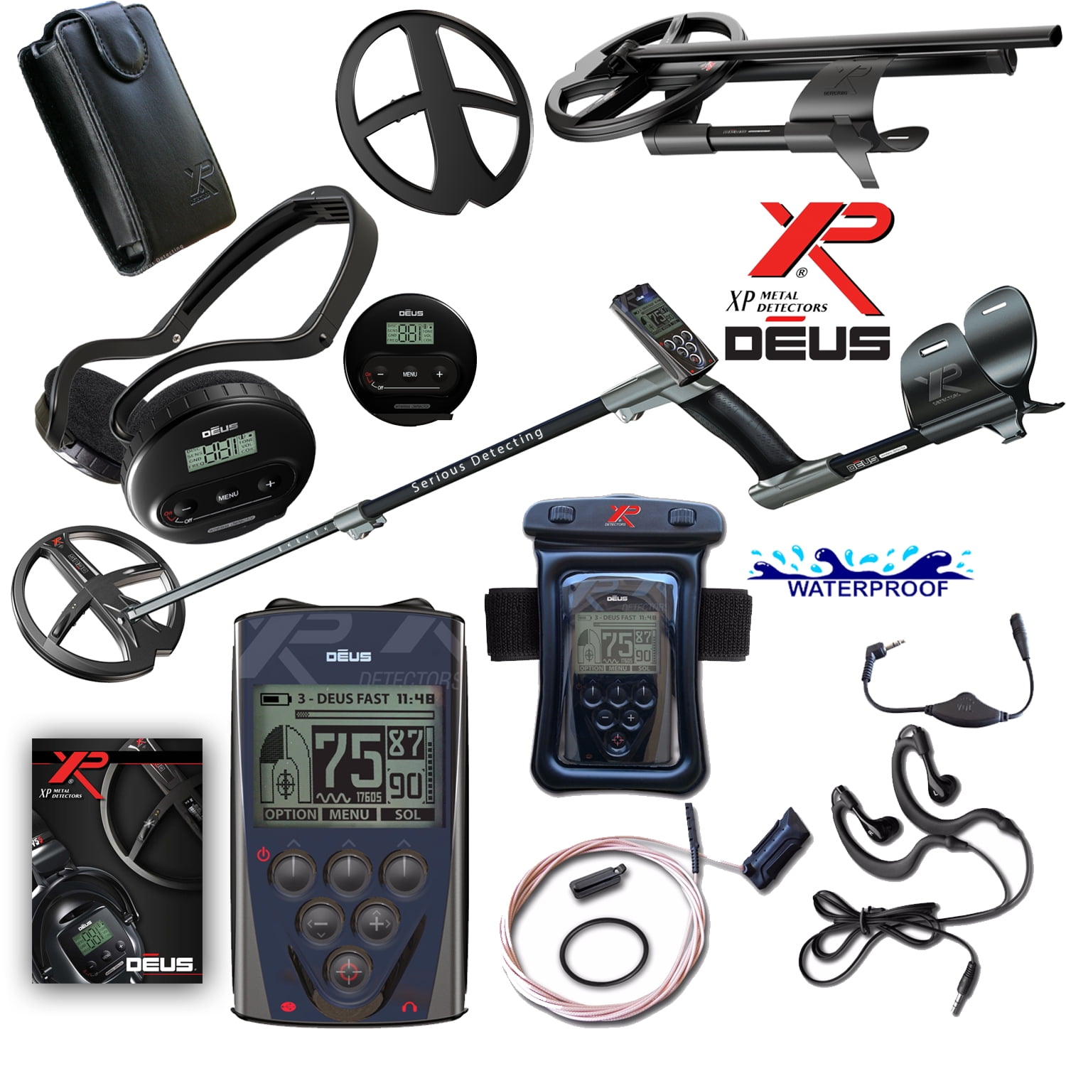 XP Deus Detector w/ Backphone Headphones, Remote, 9” X35 Coil ...