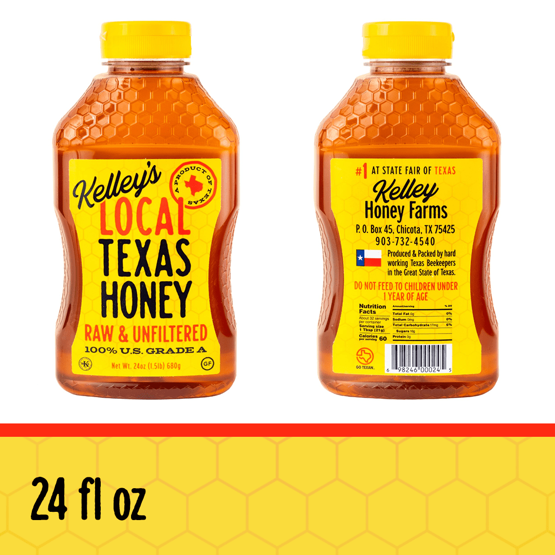 Kelley's Local Texas Honey 100% Pure Grade A, Raw and Unfiltered Honey ...