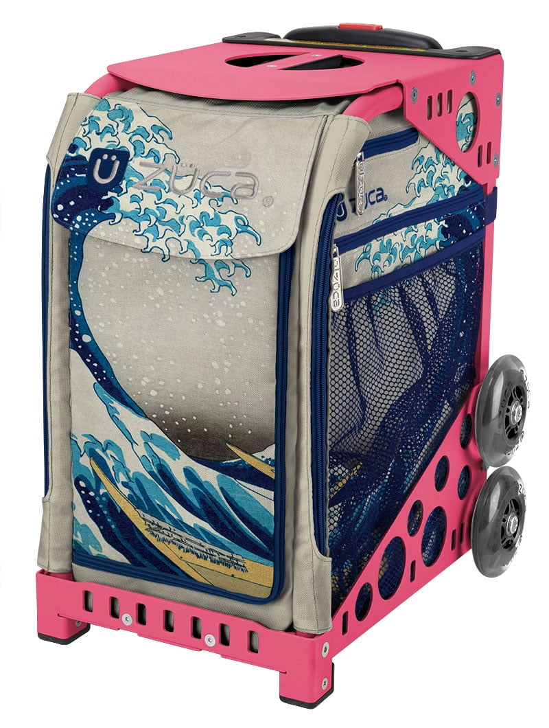 Zuca 18" Sport Bag - Great Wave with 2 Small Utility Pouch (Pink Frame ...