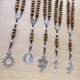 ANXPTIME Rosary Wood Beads Necklace with Pardon Crucifix Medals for ...