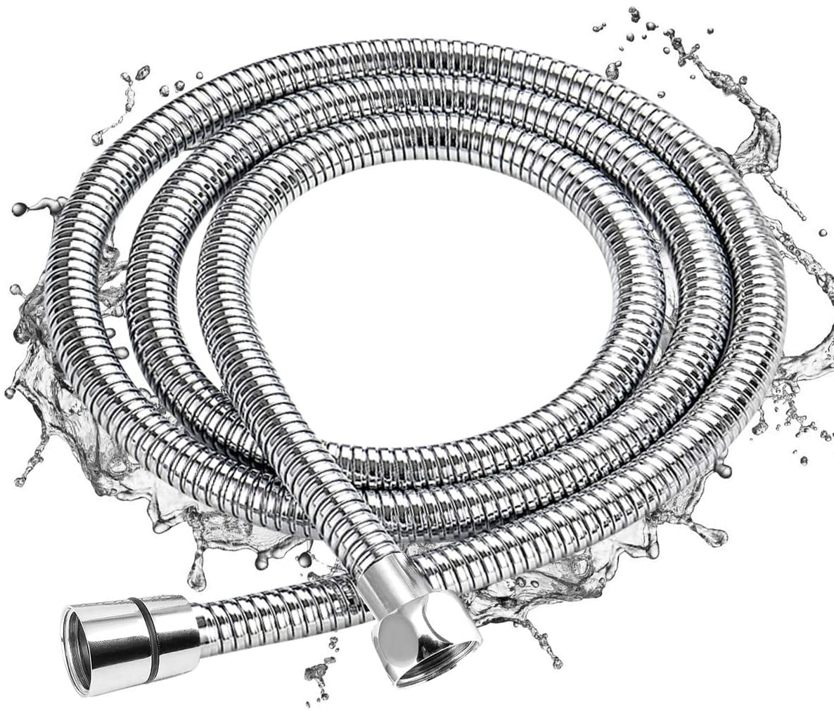 Shower Hose 2M, Chrome Flexible Universal Shower Hose Expandable ...