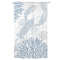 Blue Lobster Sheer Curtains 84 Inch Long 1 Panel Ocean Starfish Coral ...