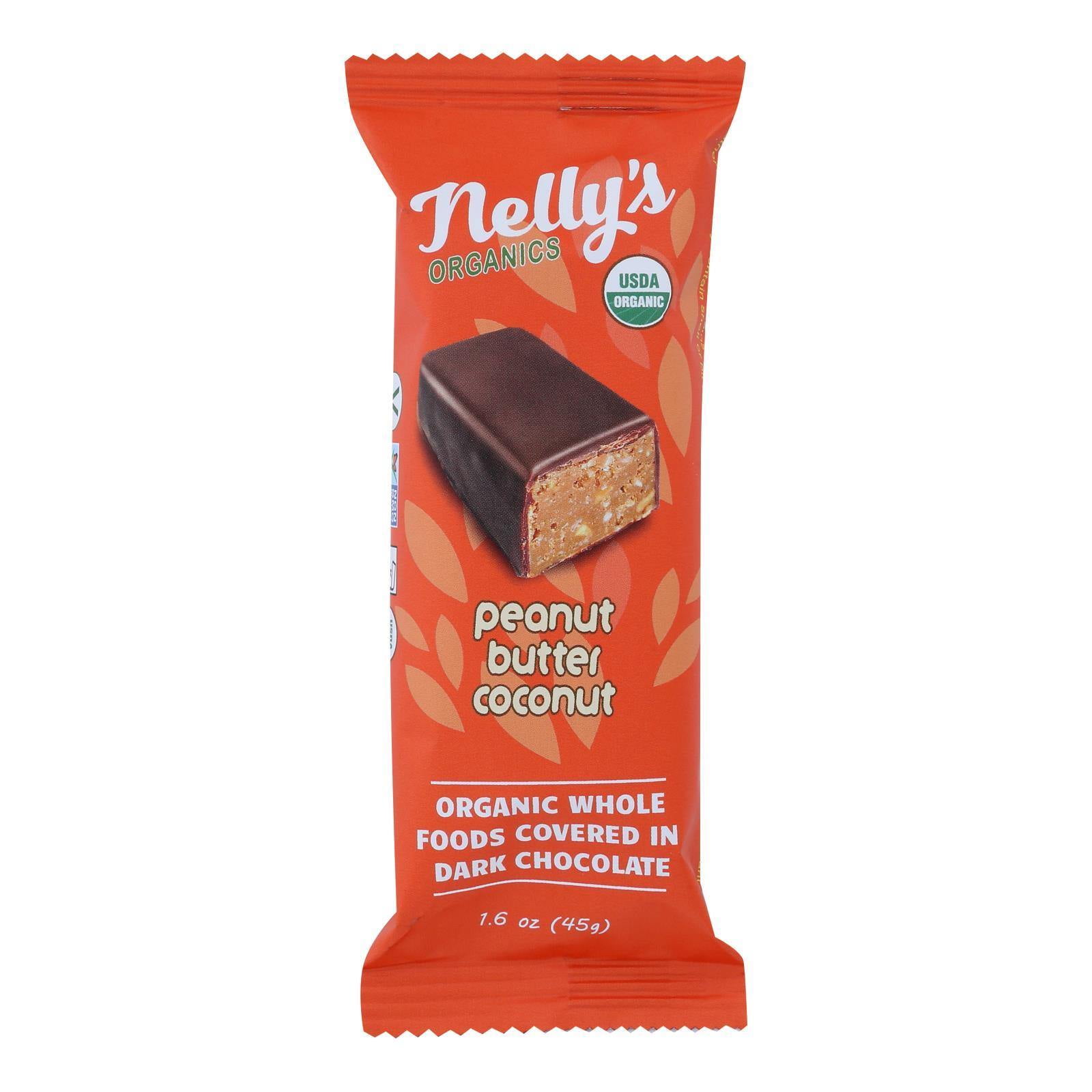 Nellys Organics Chocolate Peanut Butter and Coconut Bar, 1.6 Ounce -- 9 ...