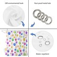 72x78 Inch Shower Curtain Colorful Paw Print Bathroom Decor, Waterproof ...