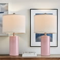 Oneach Ceramic Pink Table Lamps Set of 2 for Living Room Bedroom 22 ...