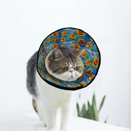 Sunflower Soft Cat Dog Recovery Collar Adjustable Cat Cone Wound ...