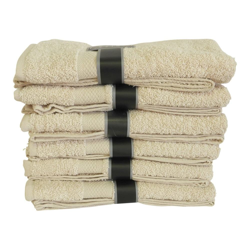 Beige 6 Piece 100% Cotton Bath Towels Set - Towels for Bathroom - 27" x ...