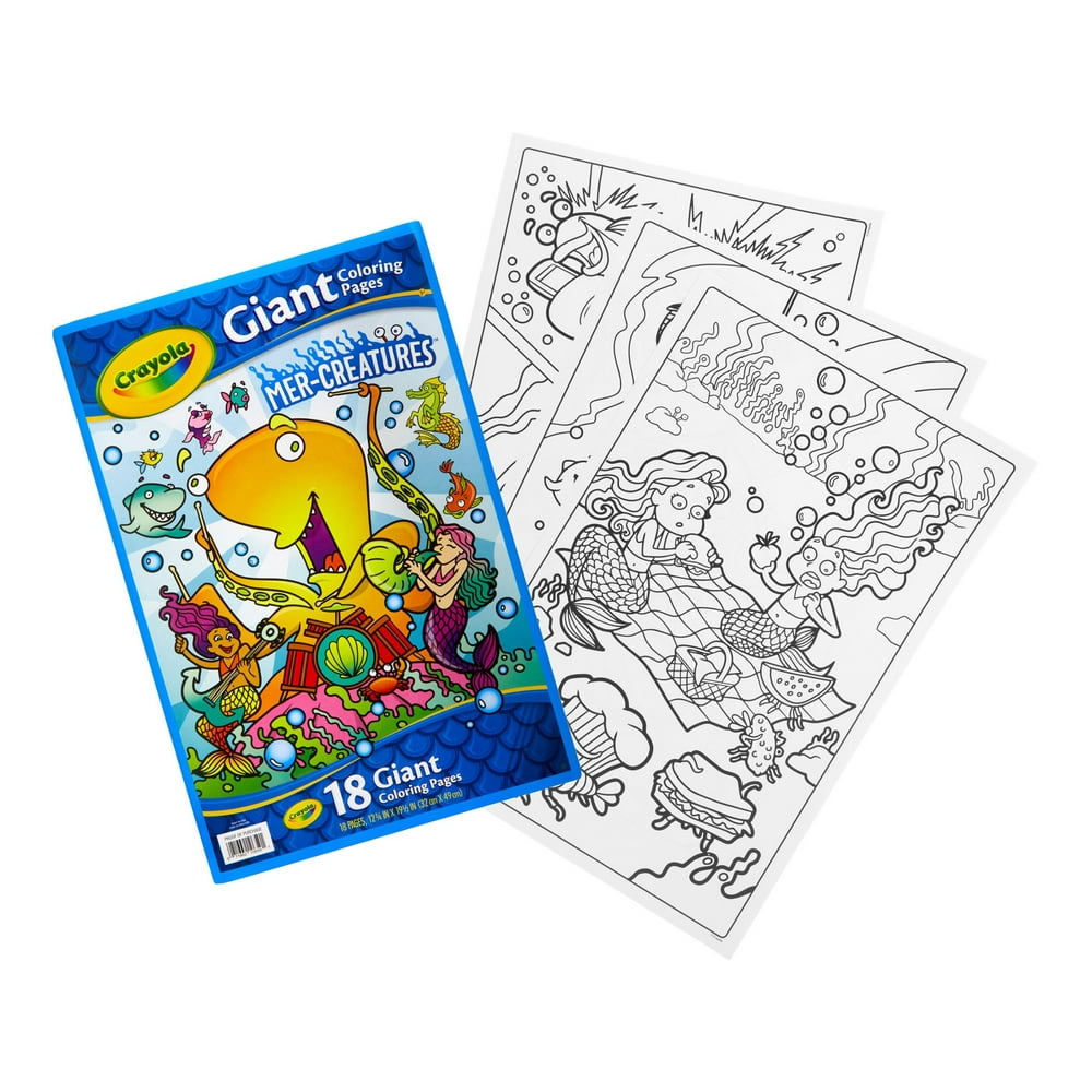 Crayola Giant Coloring Pages Mer-creatures, 18 Pages, Child Ages 3 ...