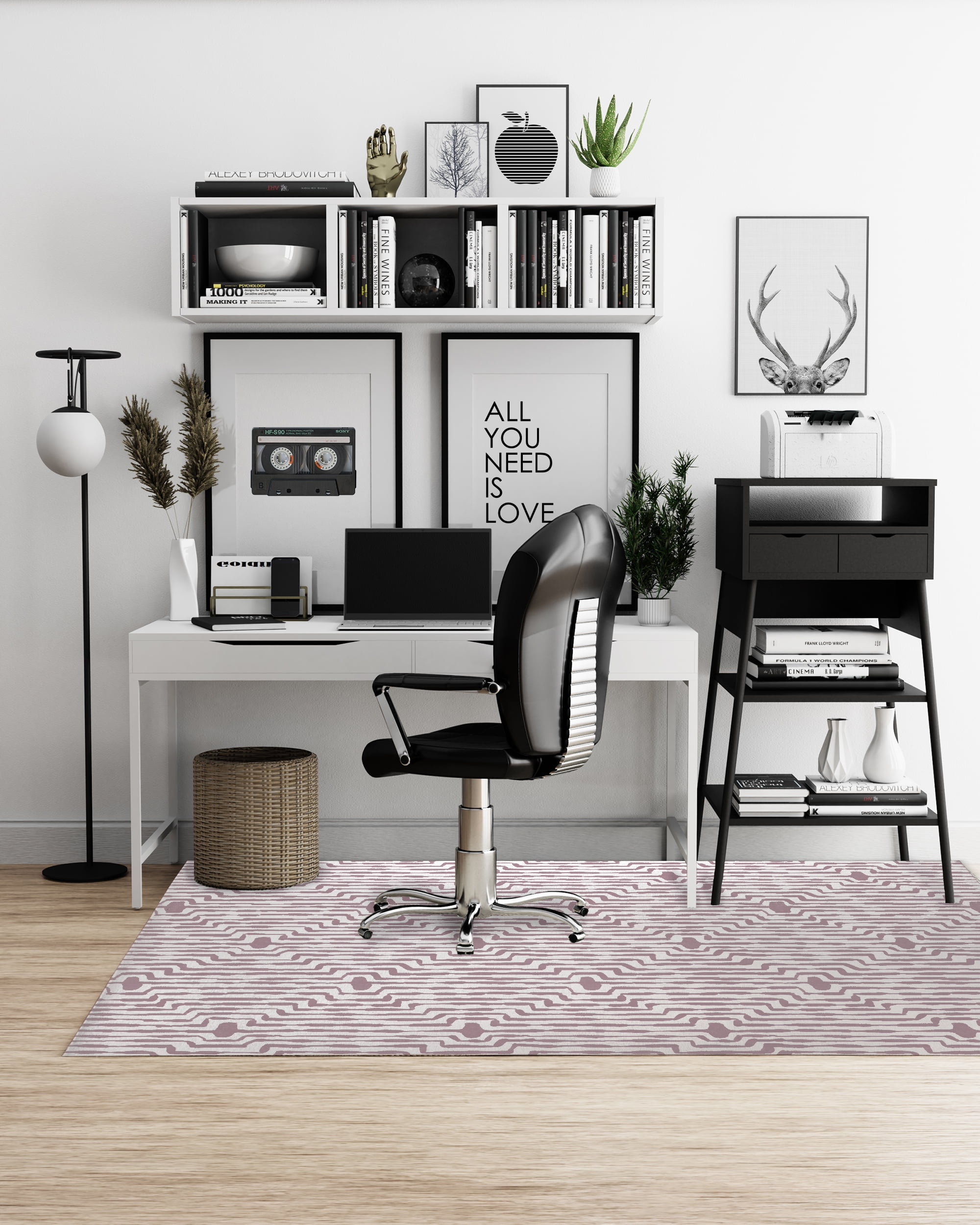 OPTIC DIAMOND DUSTY ROSE Office Mat By Kavka Designs - Walmart.com