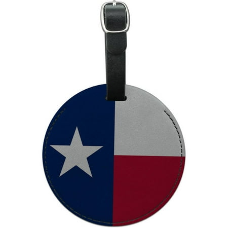 Graphics and More - Texas State Flag Round Leather Luggage ID Tag ...