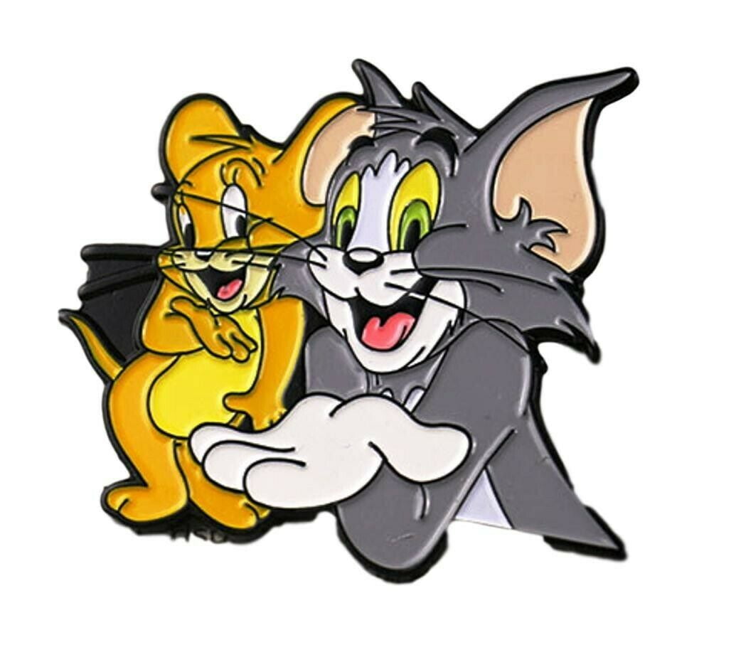 Tom and Jerry Cartoon Characters 1.5 Inches Tall Enamel Metal Pin ...
