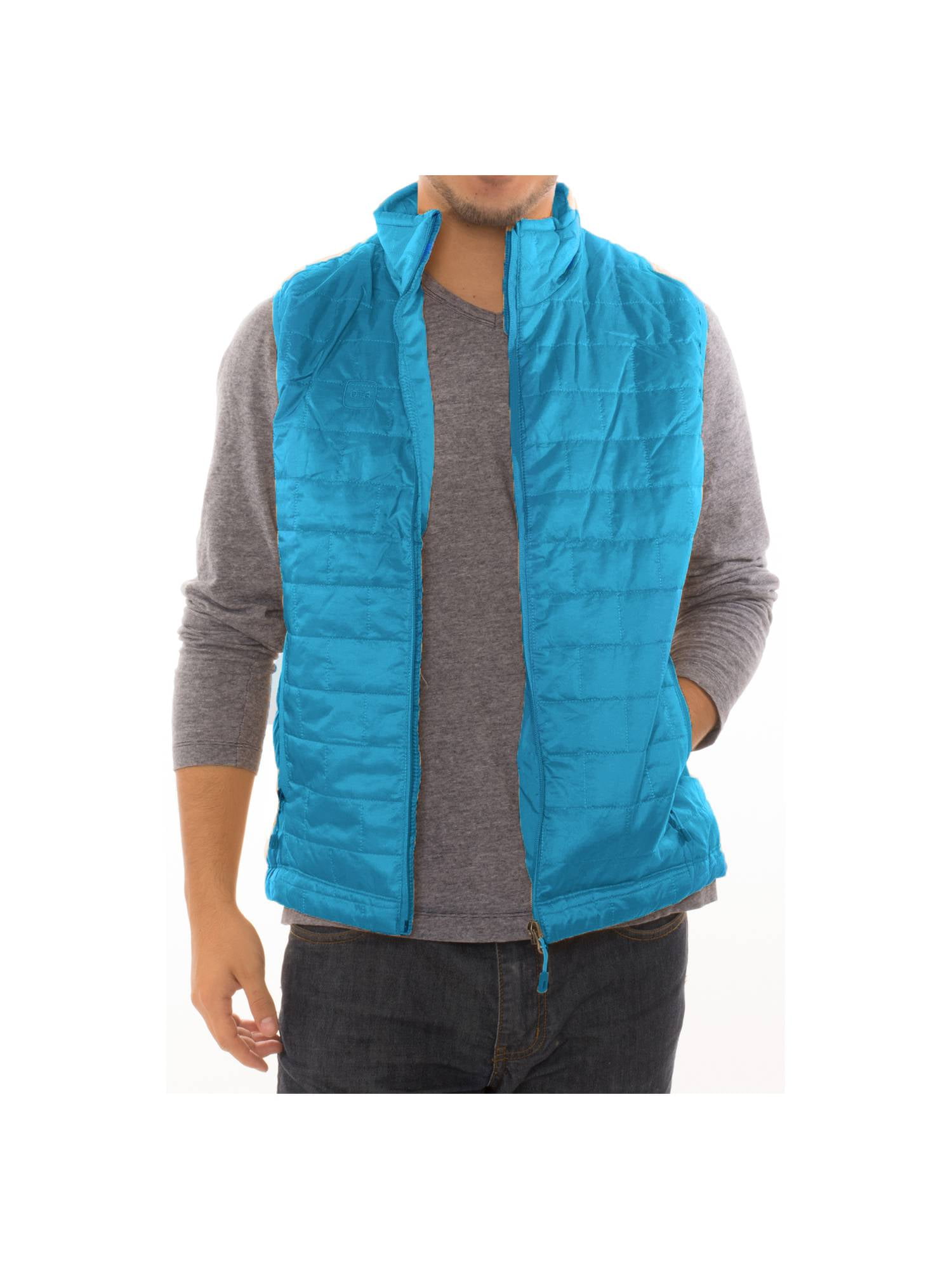 Men's Quilted Puffer Water Repellent Vest Packable Jacket - Teal ...