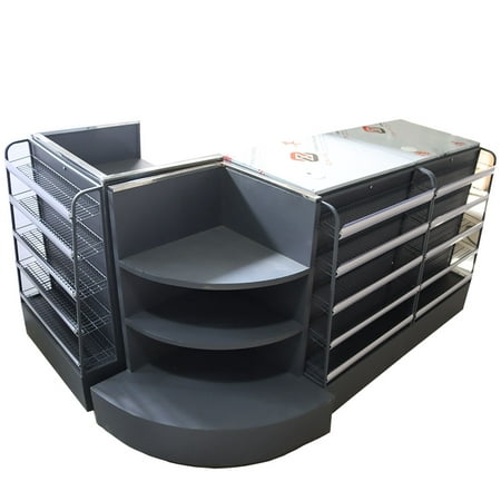 INTBUYING Cashier Desk-Showcase Combo Unit-Checkout Counter-Display ...