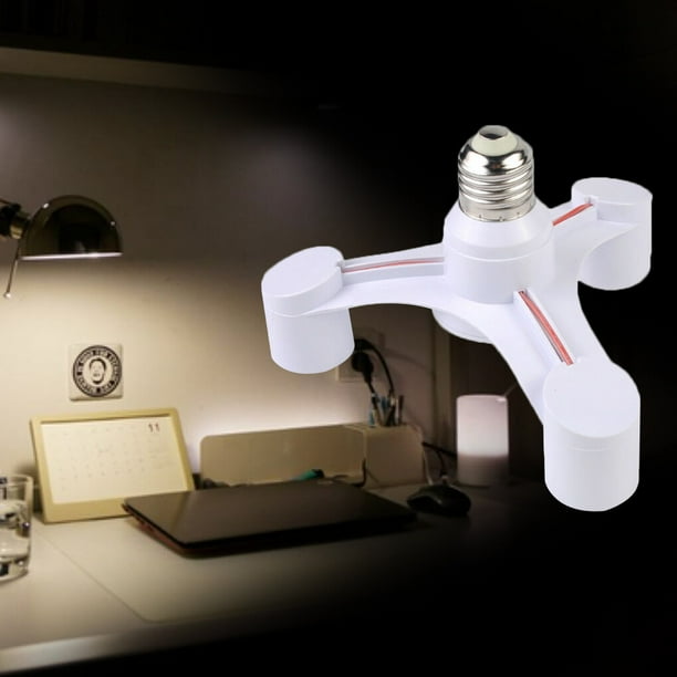 Langgg 3 in 1 Light Socket Splitter E27 Adapter LED Standard Lights ...