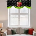 Back to School Tie Up Valance Curtains Red Fruit Black Background ...
