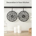 2 Pack Decorative Round Flower Trivets - 7 Inch Iron Pot Pads, Black ...