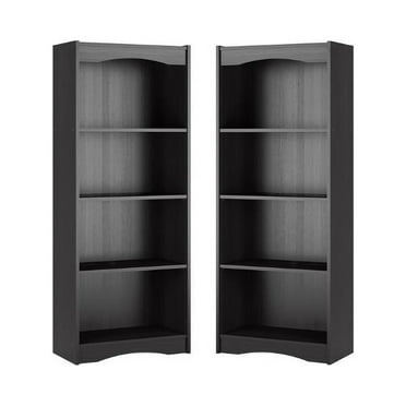(Set of 2) Wooden Library Bookcase in Estate Black - Walmart.com