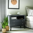 Ameriwood Eclectic Boho Nightstand and Bedside Accent Side Table with 2 Drawers, Black - Walmart.com