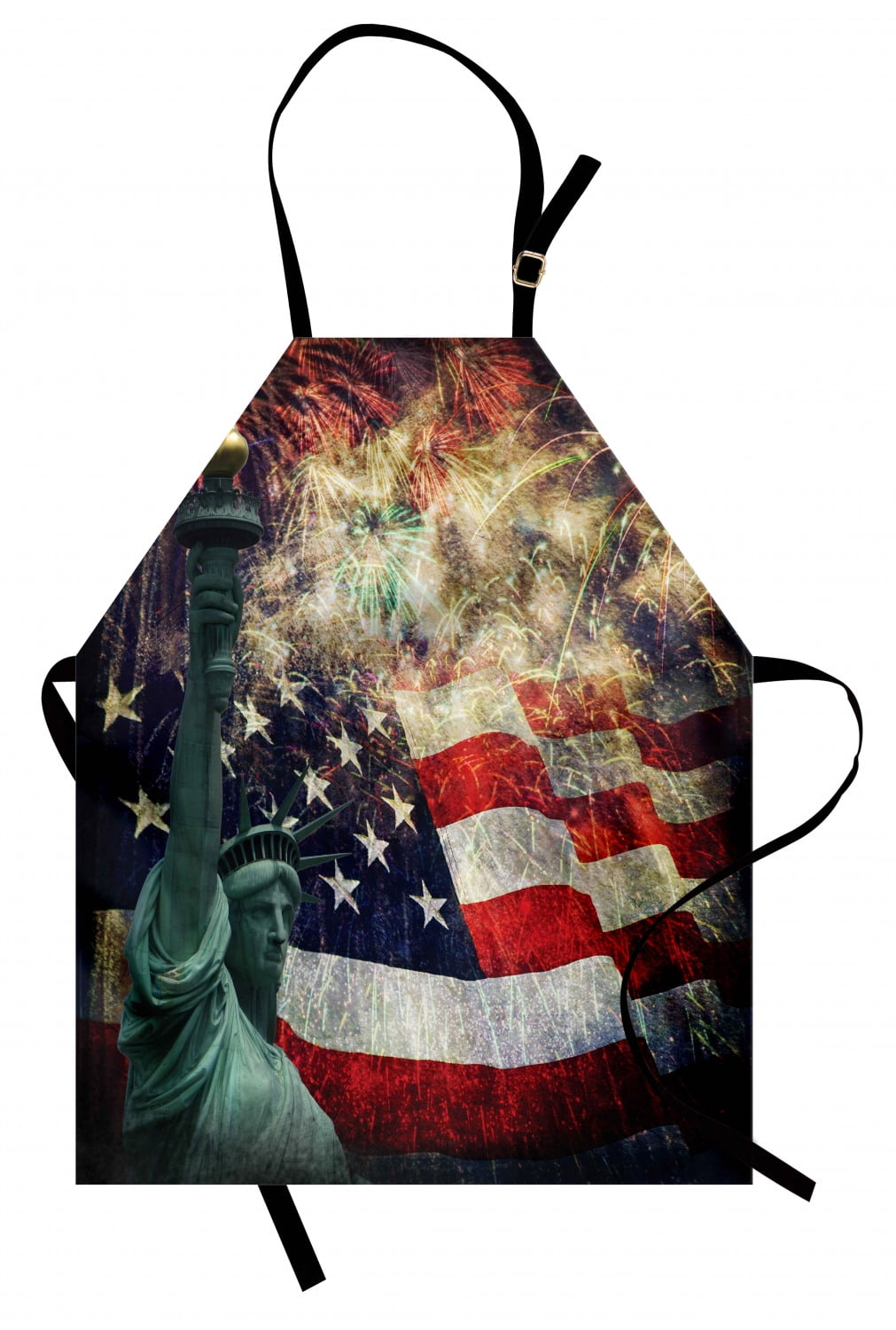 American Flag Apron Composite Photo of States Idols with Fireworks on ...