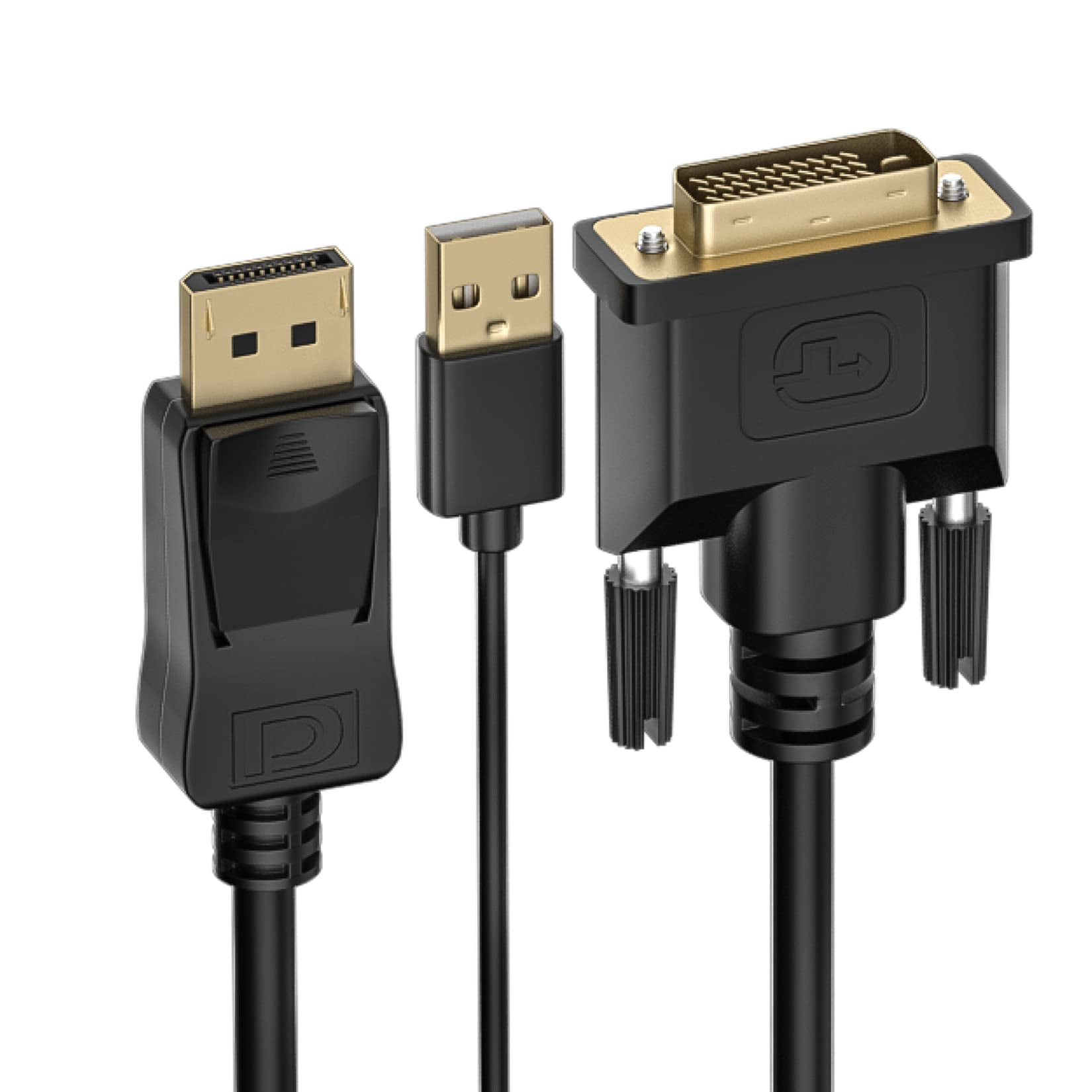 DVI to Displayport Converter Adapter Cable with USB Power Supply, DVI-D ...