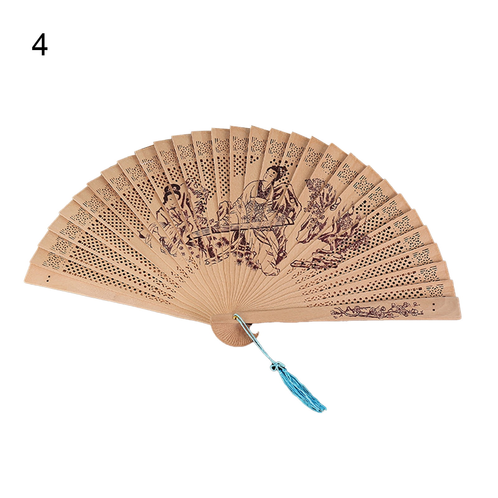 Folding Hand Fans Chinese Style Bamboo Folding Fan Handheld Fabric ...