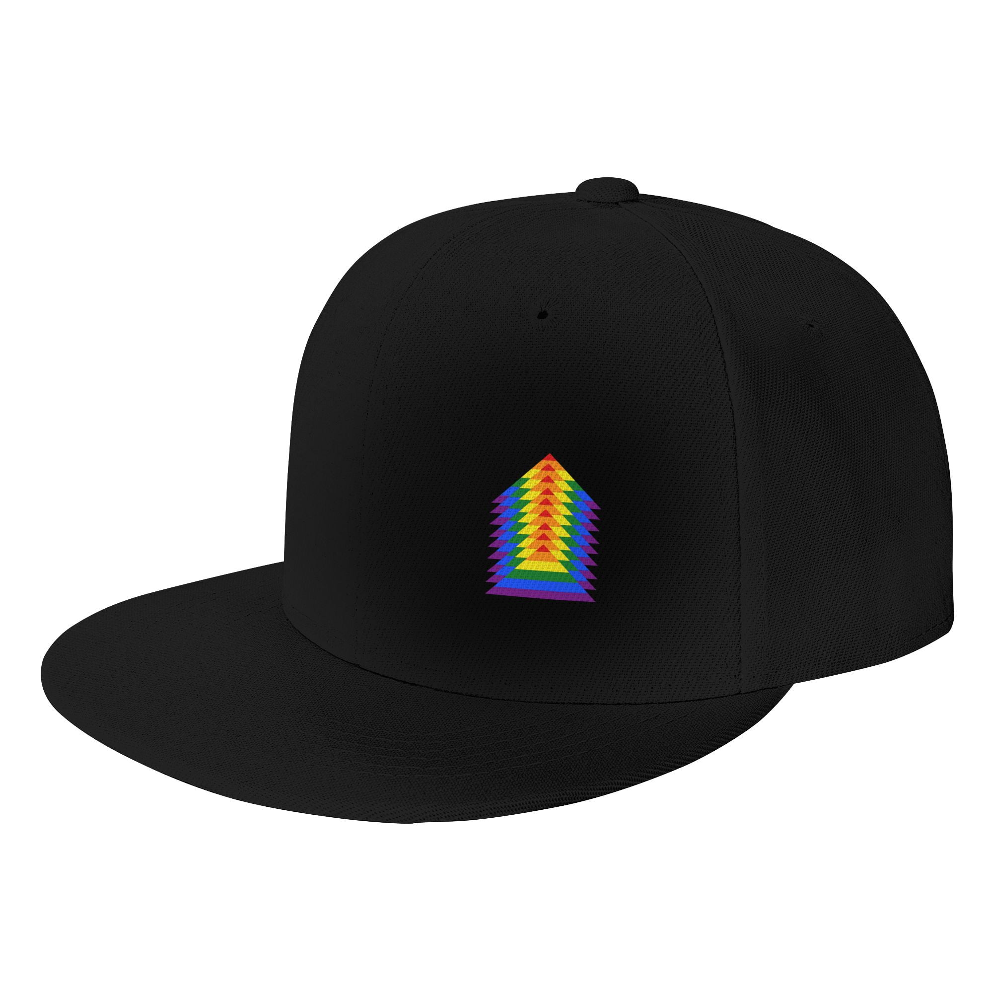 TEQUAN Flat Brim Hat Snapback Hats, Lgbt Rainbow Pride Pattern ...