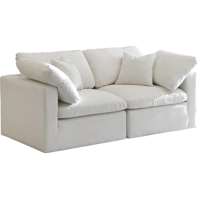 Meridian Furniture Plush Standard Cream Velvet Modular Sofa - Walmart.com