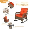 W WARMHOL Outdoor Wicker Rocking Chair with Thickened Cushions, All ...