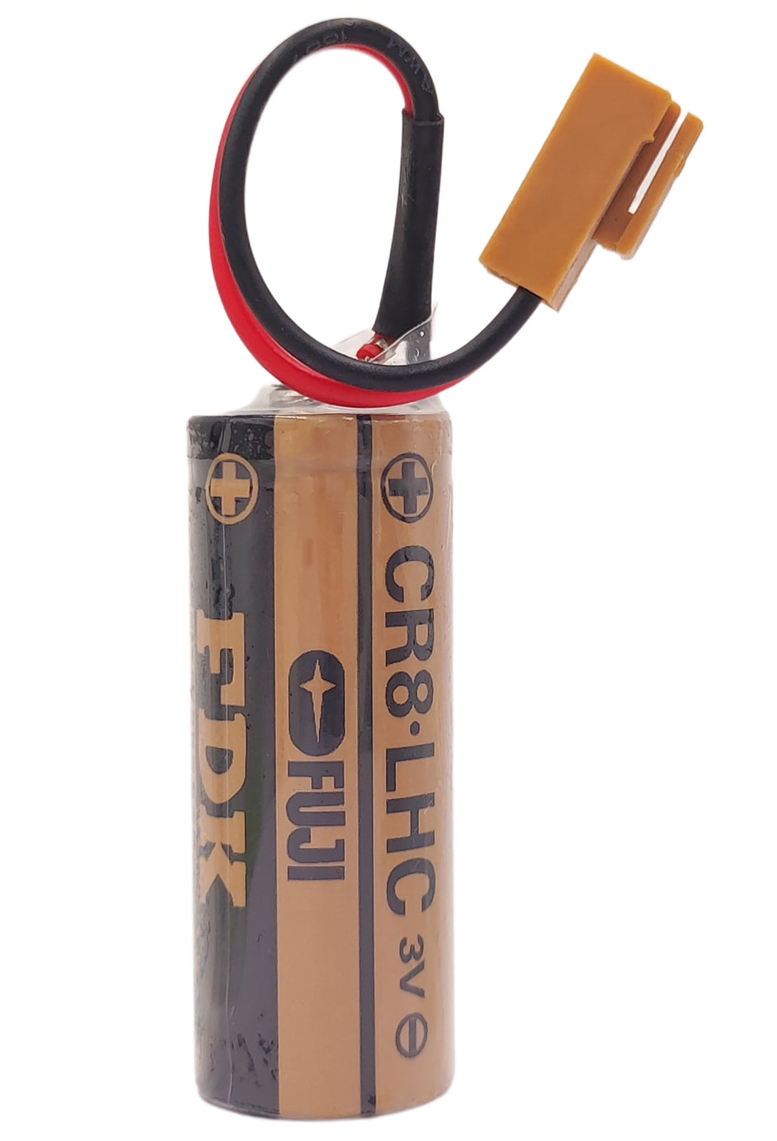 3V 2600mAh CR8-LHC 17450 Battery with Brown Plug for Fuji FDK CR8.LHC 17450 Memory Backup Power ...